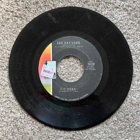 Media | Vic Dana Sad Day Song If I Never Knew Your Name 7 45 Liberty ...